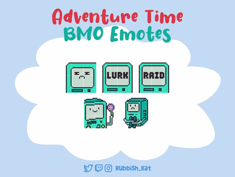 5 Adventure Time Emotes BMO Pixel Art Ready to Use With - Etsy Australia