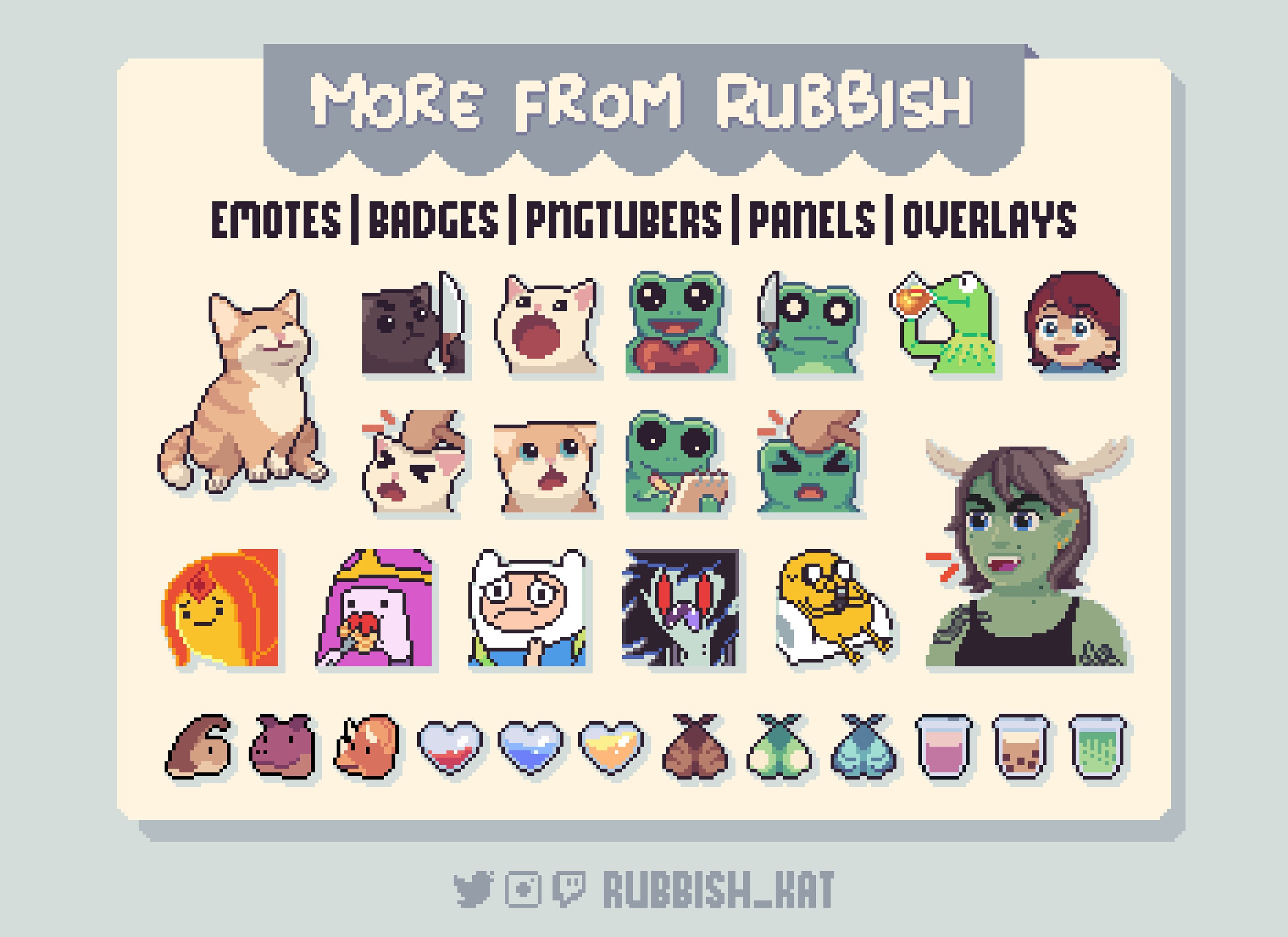 3 Pixel Art Cat Meme Emotes for Twitch & Discord | Ready to Use - Etsy
