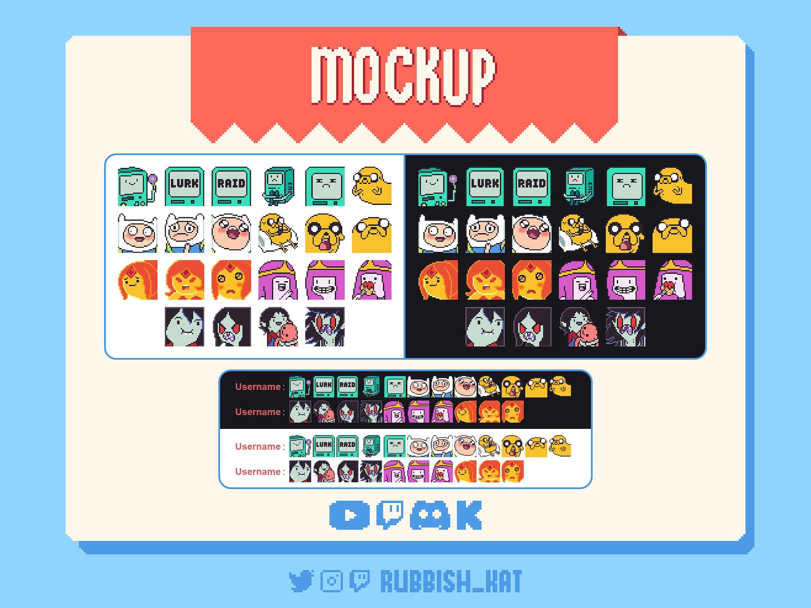 22 Adventure Time Emotes | Finn Jake BMO Flame Princess Bubblegum ...
