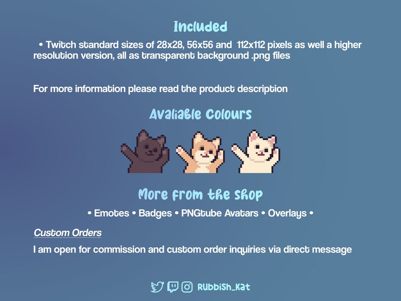 Cat Dance/rave Animated Pixel Art Emote Ginger Orange Cat Ready to Use ...
