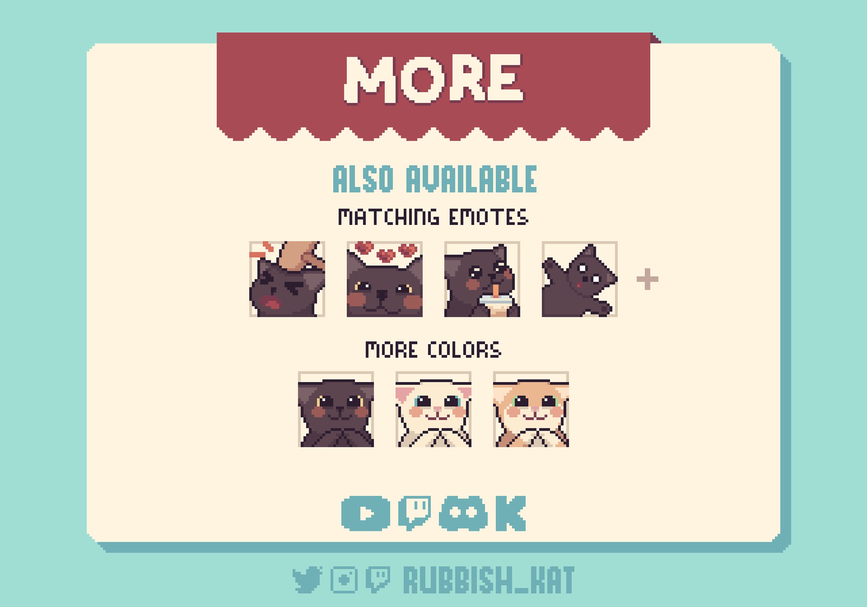 Bongo Cat Animated Pixel Art Emote, Black Cat Ready to Use on Twitch ...