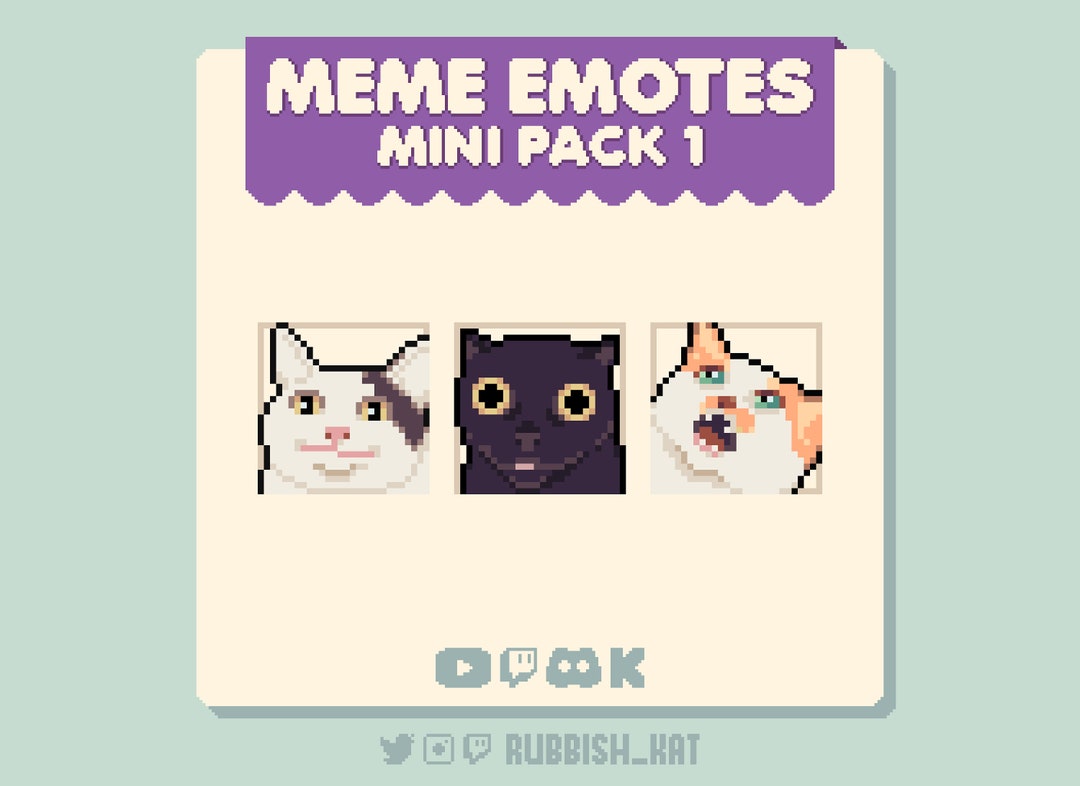 3 Pixel Art Cat Meme Emotes for Twitch & Discord | Ready to Use - Etsy