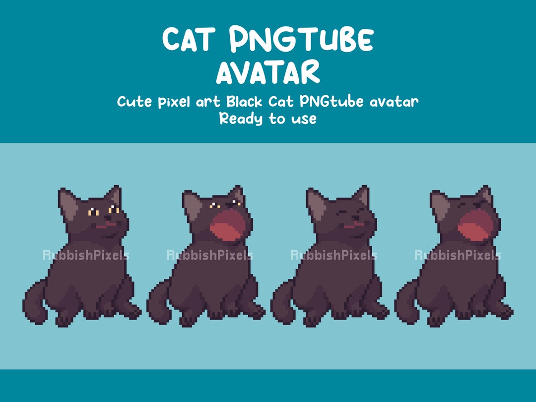 Black Cat Pngtube Avatar for Streaming Twitch Discord & - Etsy