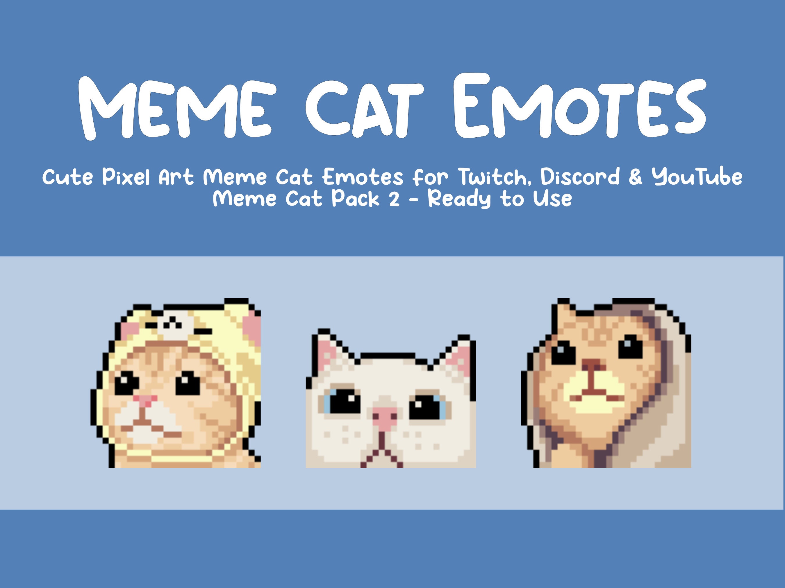 3 Pixel Art Cat Meme Emotes for Twitch & Discord Ready to - Etsy Australia
