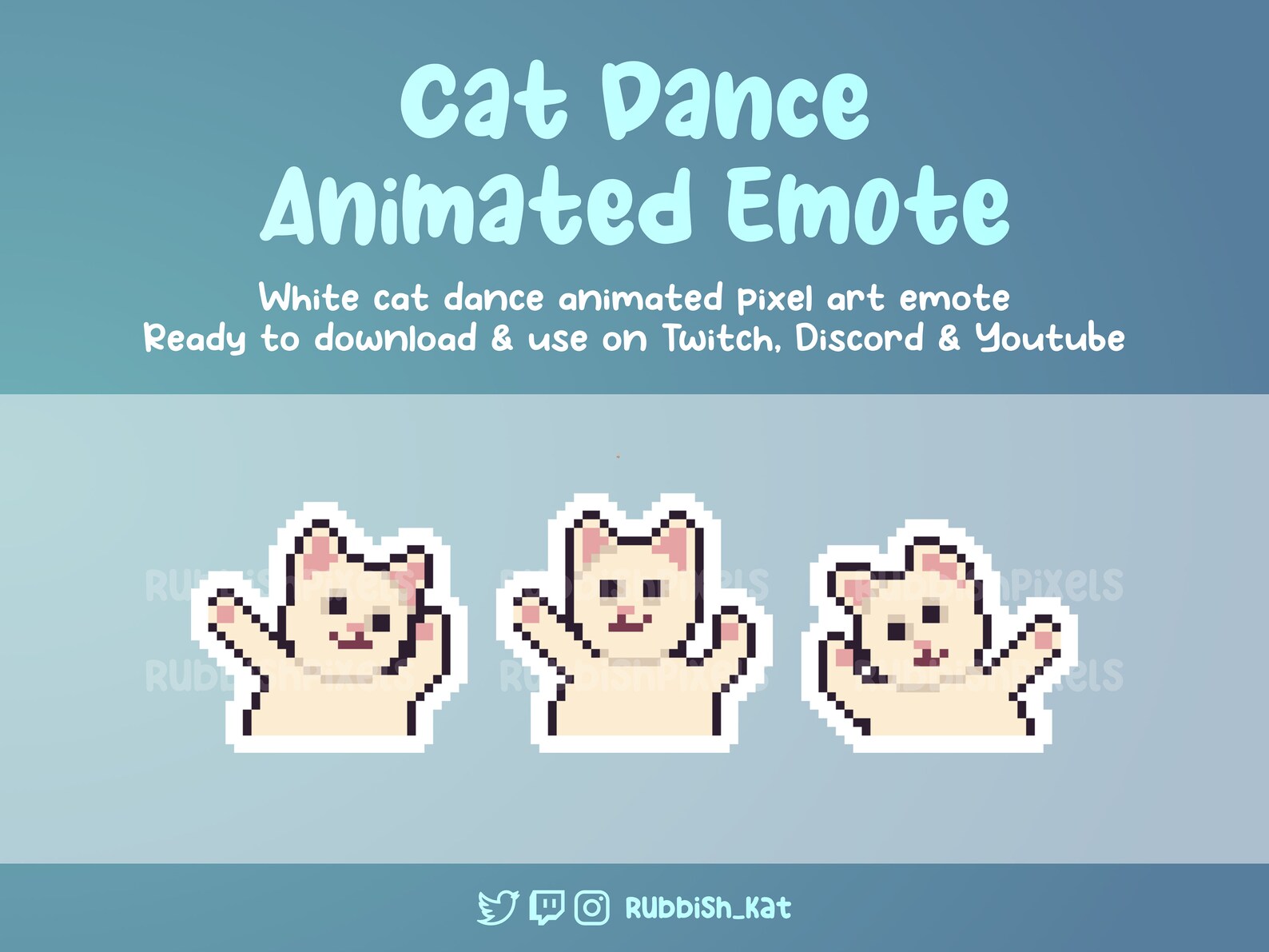 Cat Dance/rave Animated Pixel Art Emote Ready to Use on - Etsy