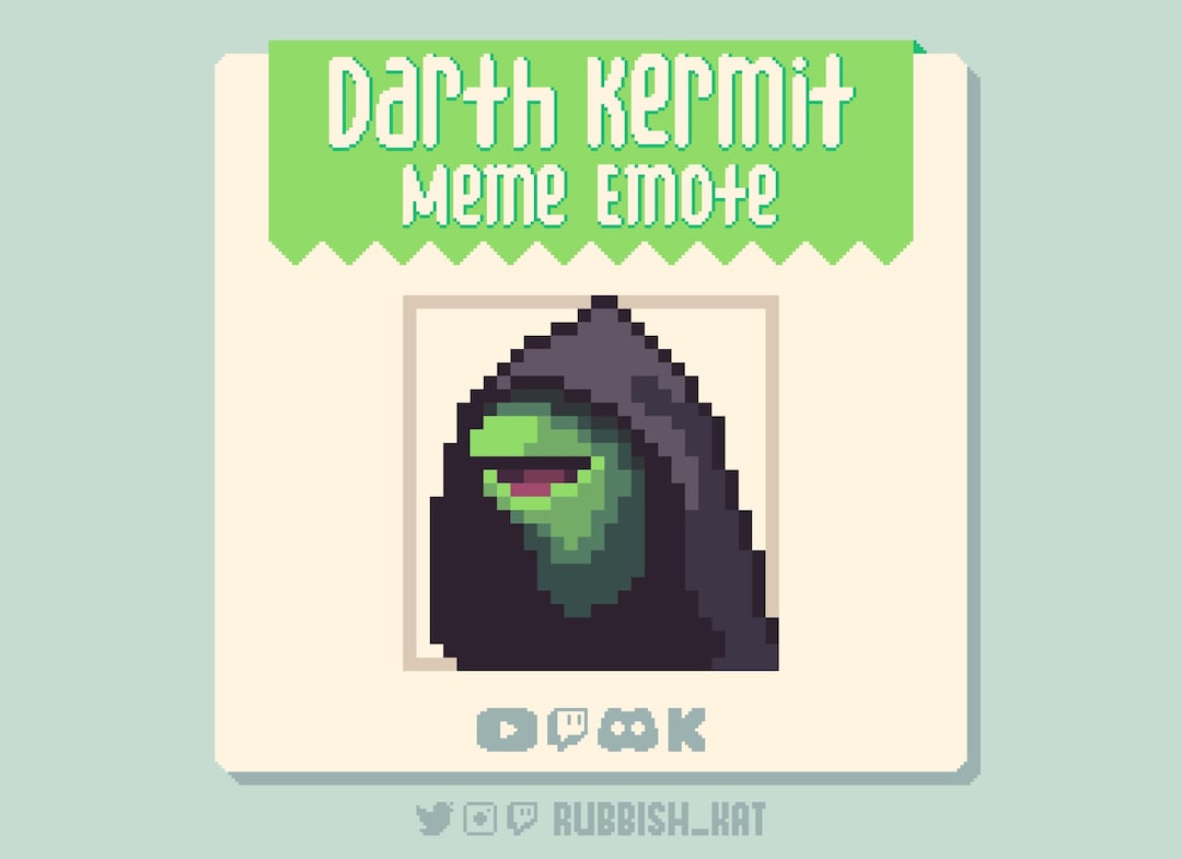 Darth Kermit, Meme Emote, Pixel Art Emote | Ready to Use on Twitch ...