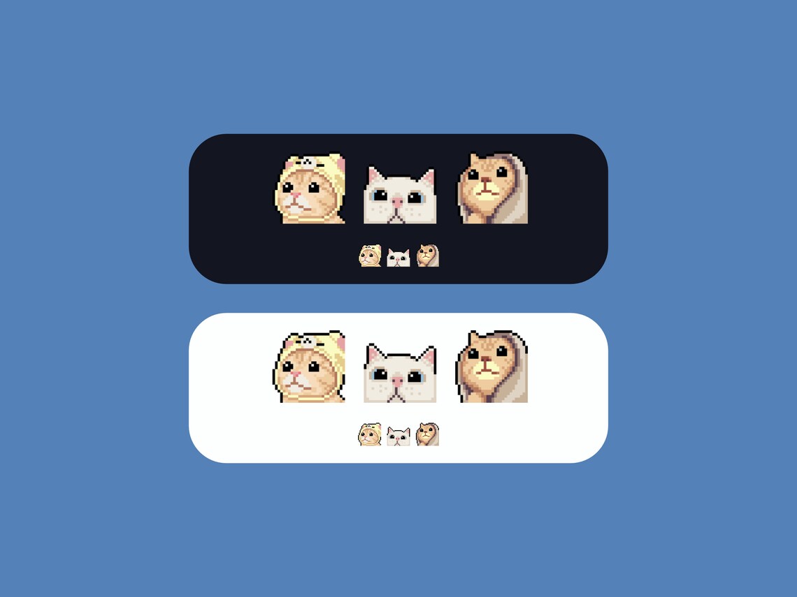 3 Pixel Art Cat Meme Emotes for Twitch & Discord Ready to Use (Instant ...