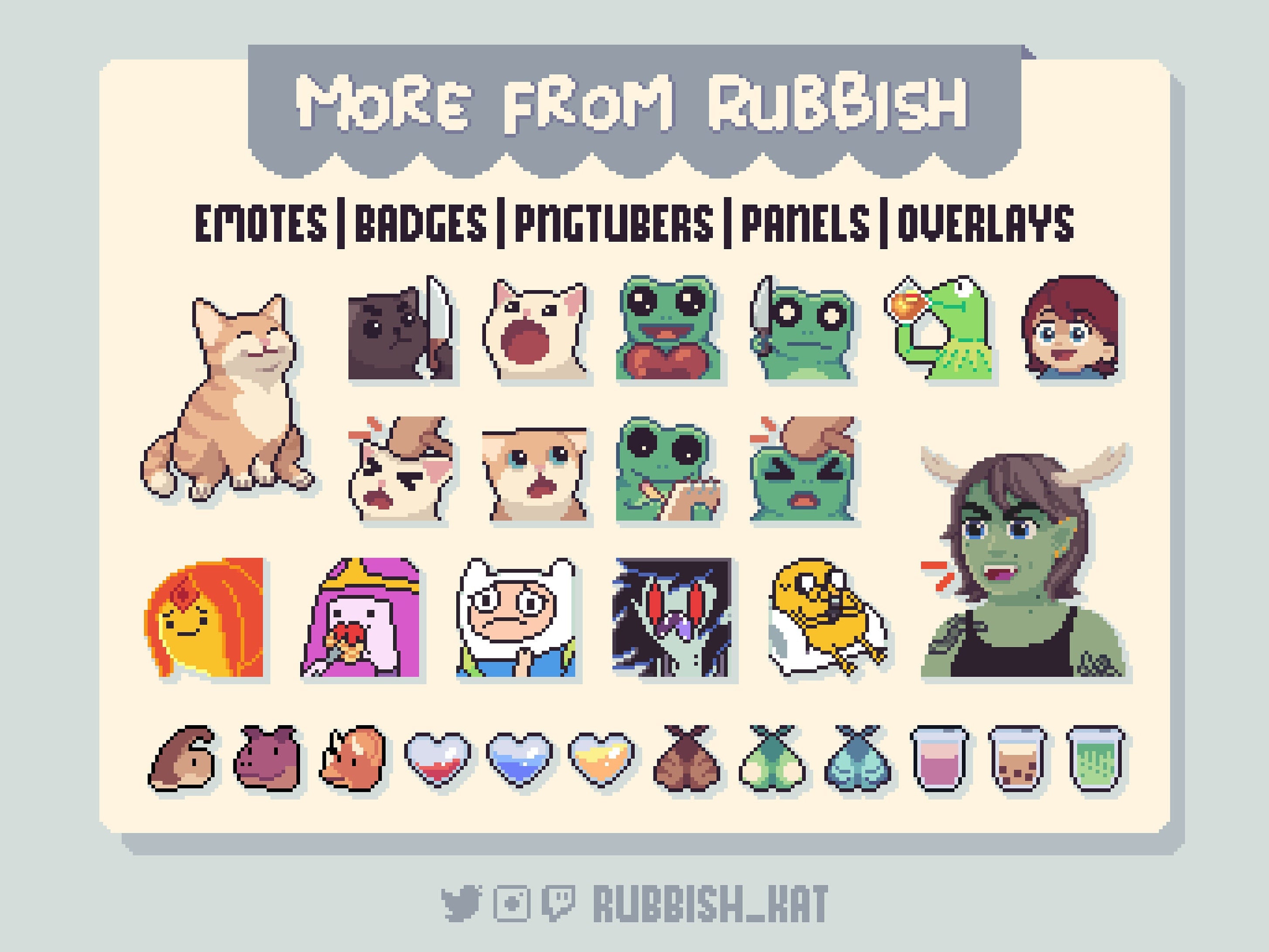 4 Black Cat Animated Emote Bundle | Handmade Pixel Art Emotes | Bongo ...
