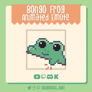 Bongo Frog Cute Animated Pixel Art Emote | Ready to Use on Twitch ...