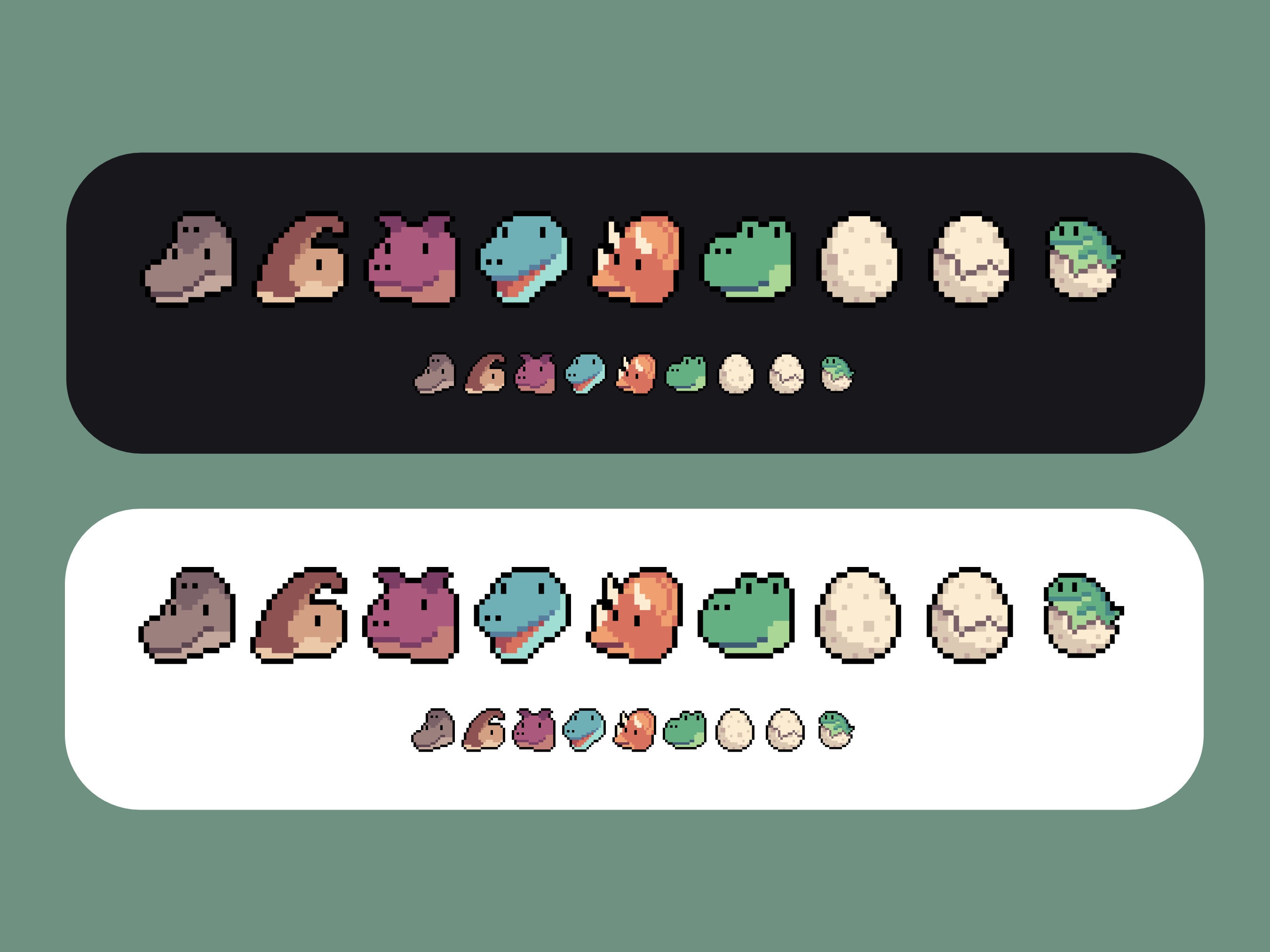 6 Pixel Art Dino Head Twitch Sub or Bits Badges + 3 Egg Badges | Ready ...
