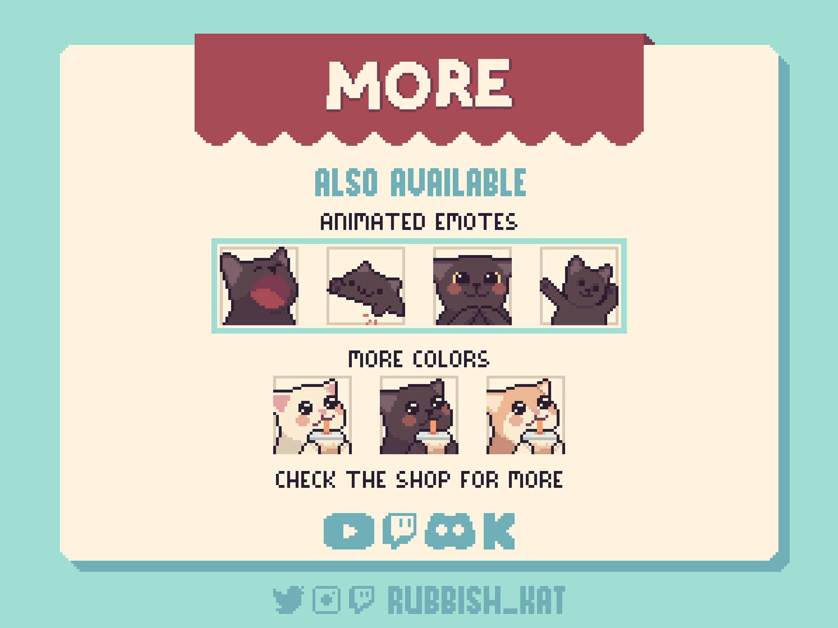 Black Cat Emote Bundle | 12 Pixel Art Emotes | Ready to Use With Twitch ...