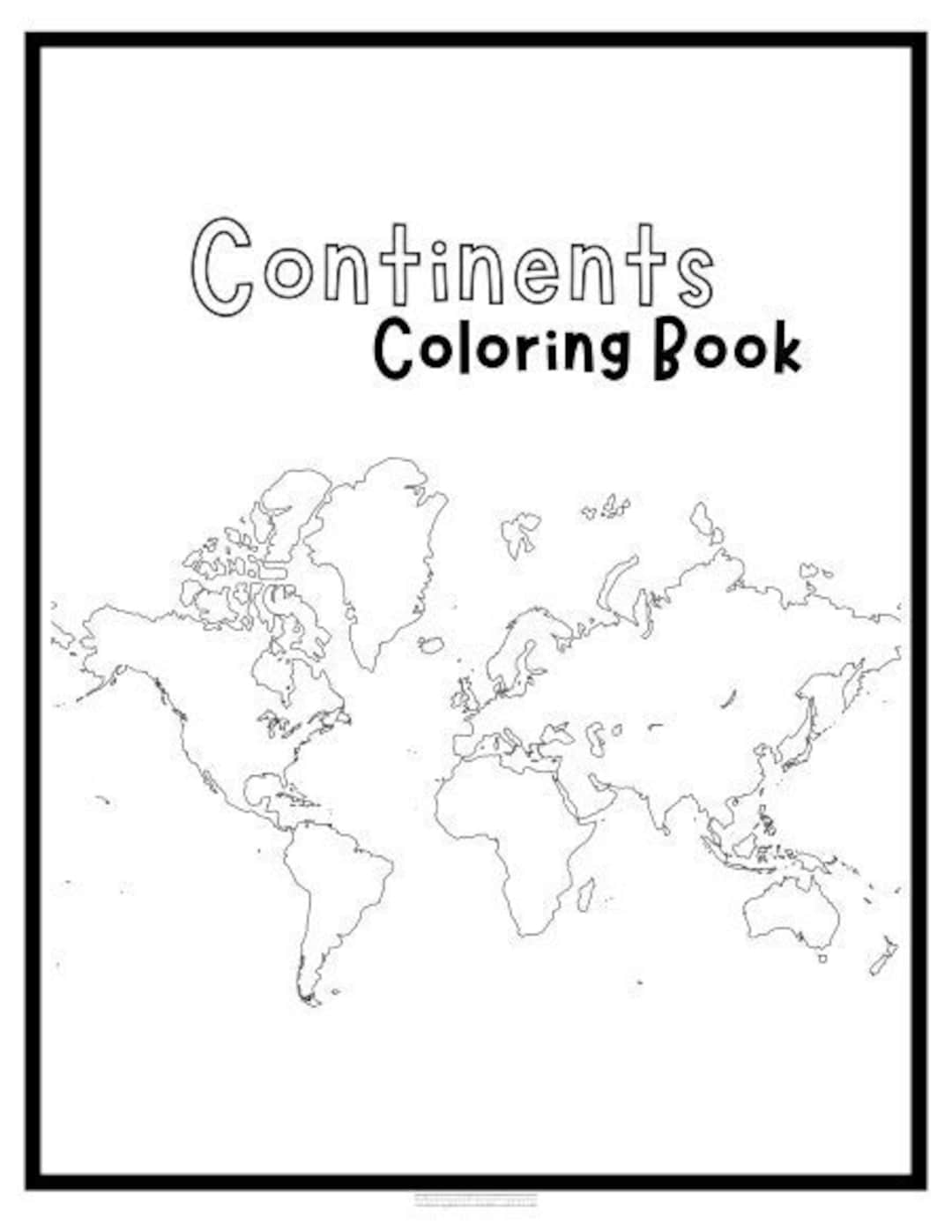 Continents Coloring Page