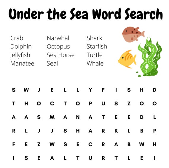 Sea Animals Wordsearch