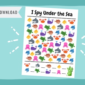 Under the Sea Ocean Fish I Spy - Seek & Find Counting Worksheet ...