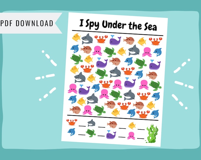 Under the Sea Ocean Fish I Spy Seek & Find Counting | Etsy