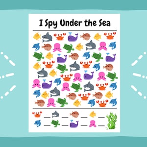 Under the Sea Ocean Fish I Spy - Seek & Find Counting Worksheet ...