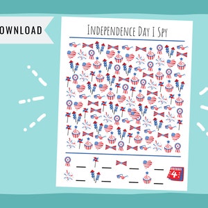 Independence Day I Spy - July 4th Seek & Find Worksheet Activity Page ...