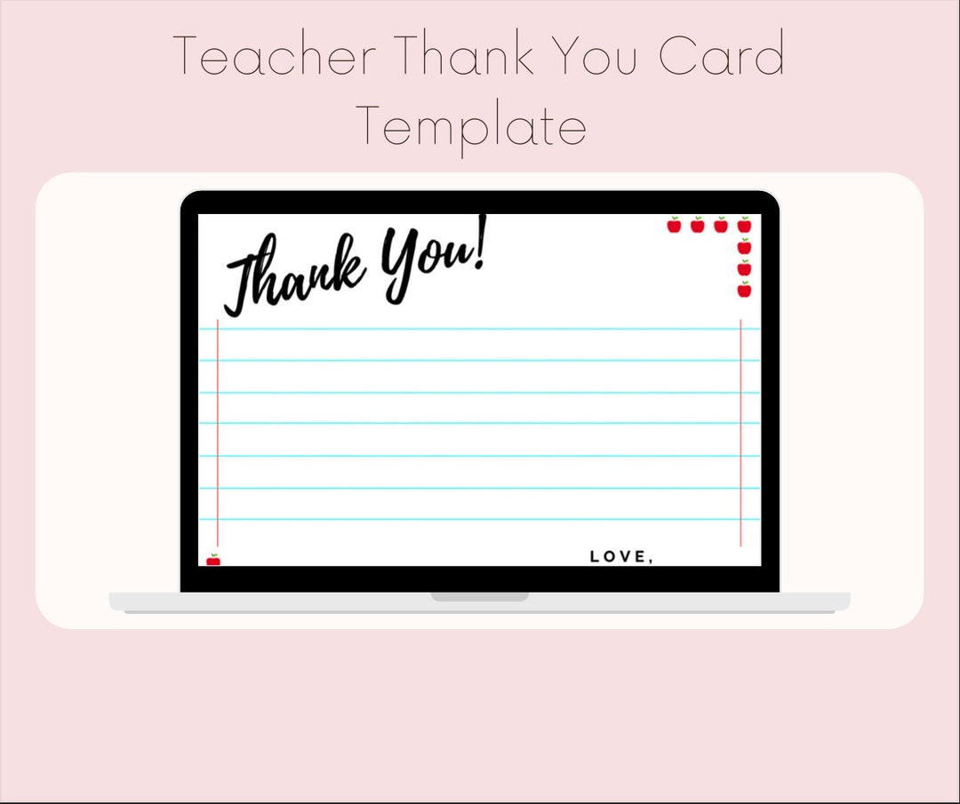 Teacher Thank You Card for Students, Parents or Staff - Etsy