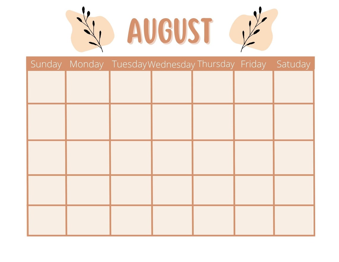 Boho Calendar, Downloadable, Printable - Etsy