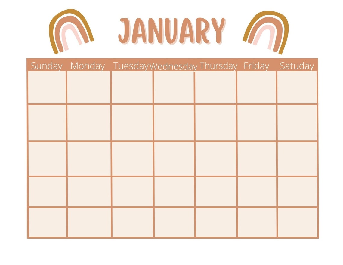 Boho Calendar, Downloadable, Printable - Etsy