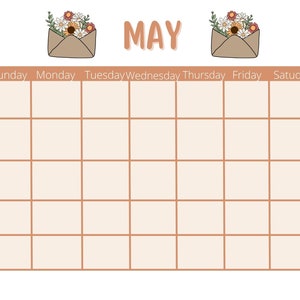 Boho Calendar, Downloadable, Printable - Etsy