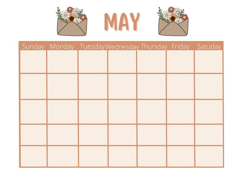 Boho Calendar, Downloadable, Printable - Etsy