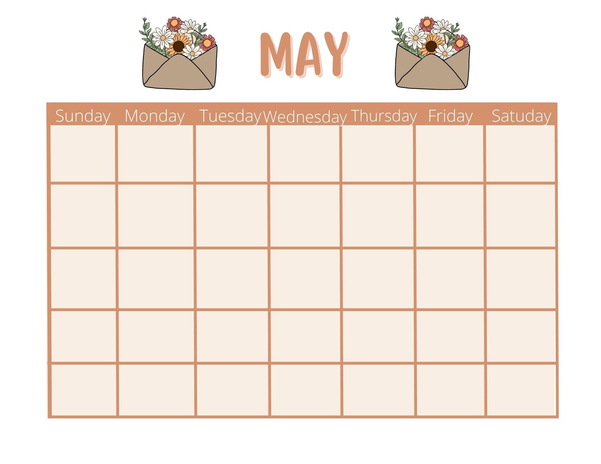 Boho Calendar, Downloadable, Printable - Etsy