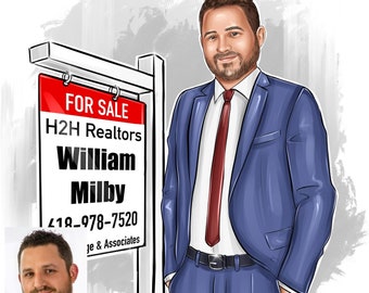 Realtor Cartoon Man - Etsy