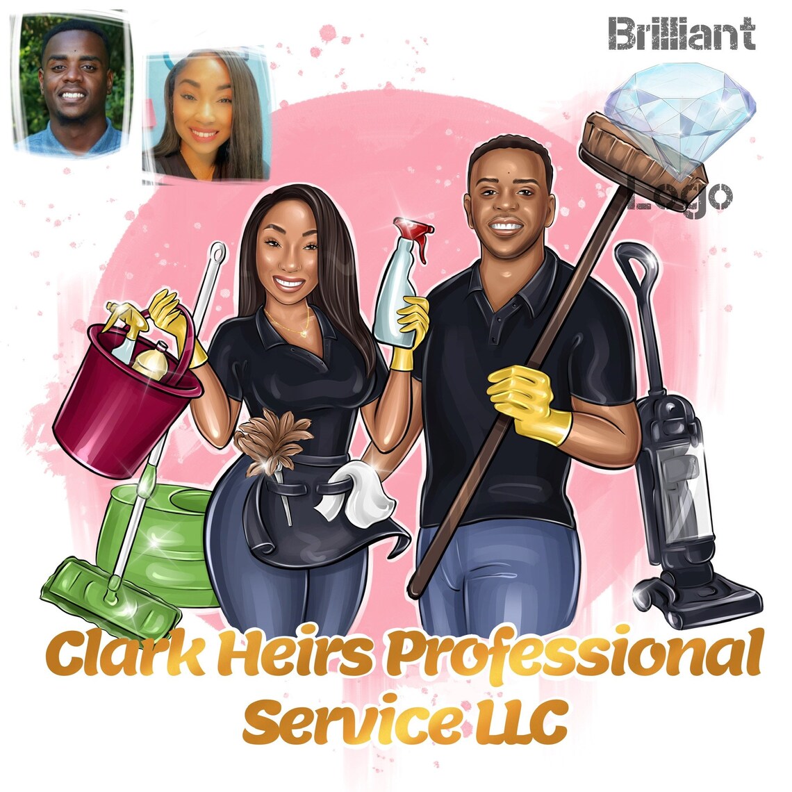 Family Cartoon Logo, Group Logo Portrait, Custom Cartoon Logo , Group ...