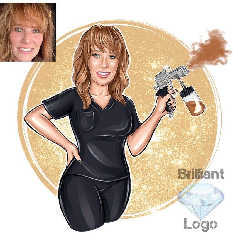 Spray Tan Logo Design, Spray Tanning Studio, Logo With Airbrush Gun ...