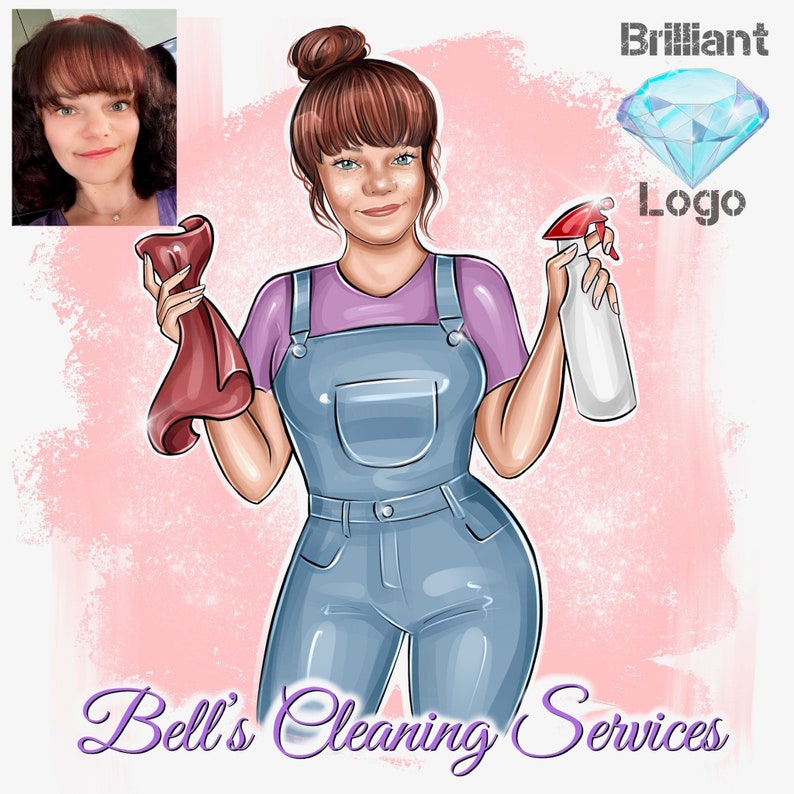 Cleaning Business Logo Portrait Housekeeper Logo House - Etsy