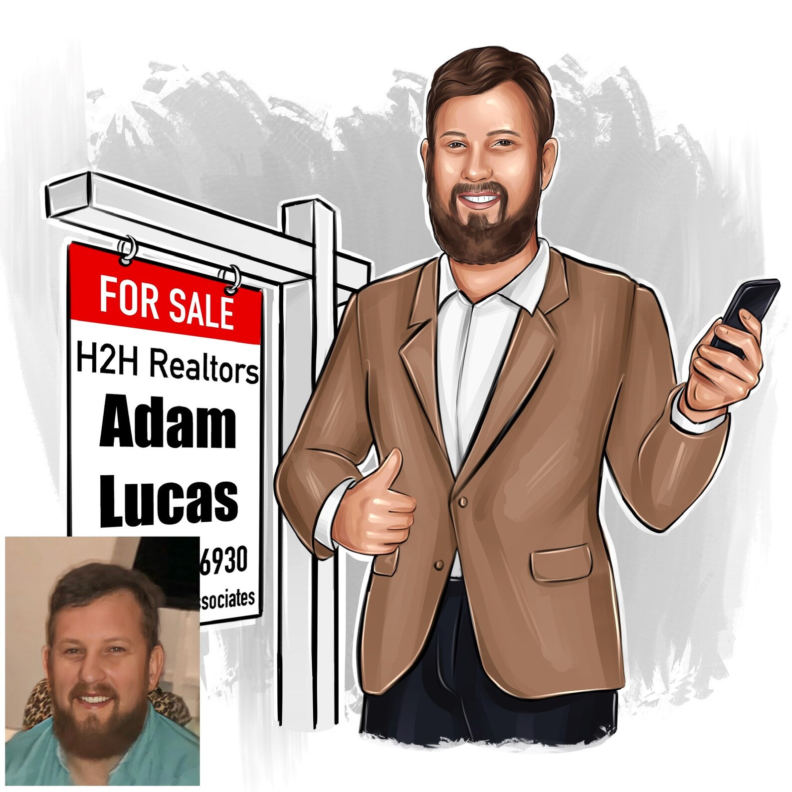 Real Estate Agent Logo, House Seller Portrait, Man Logo, Realtor Logo ...