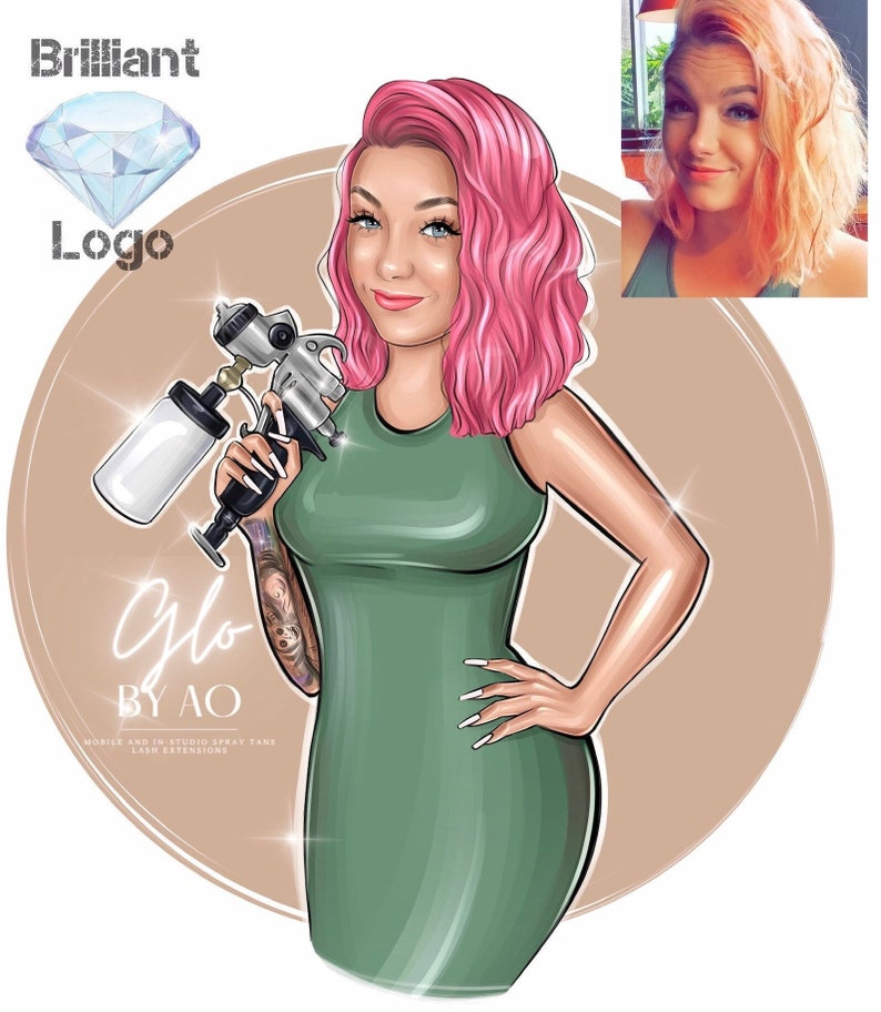 Spray Tan Logo Design, Spray Tanning Studio, Logo With Airbrush Gun ...