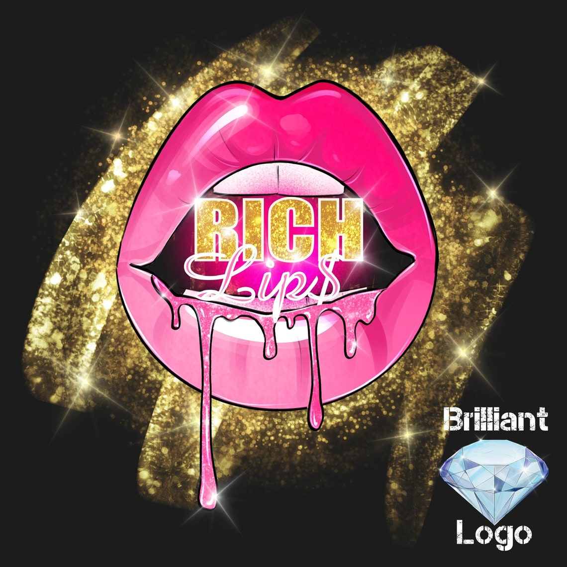 Custom Hand Drawn Logo Branding Business Red Lips - Etsy