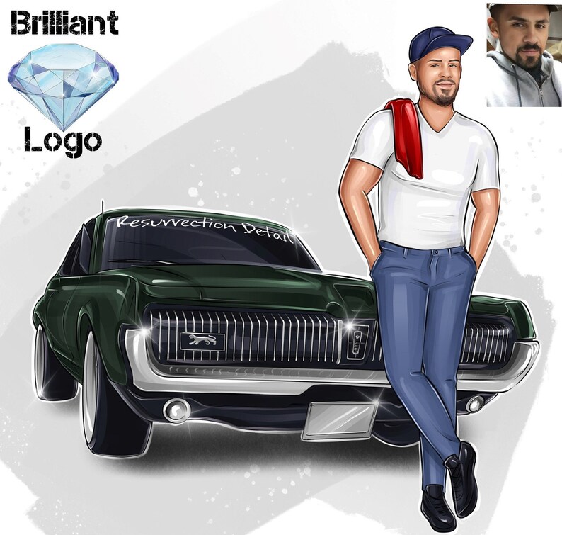 Cartoon Logo With Car Auto Mechanic Logo Dealership - Etsy