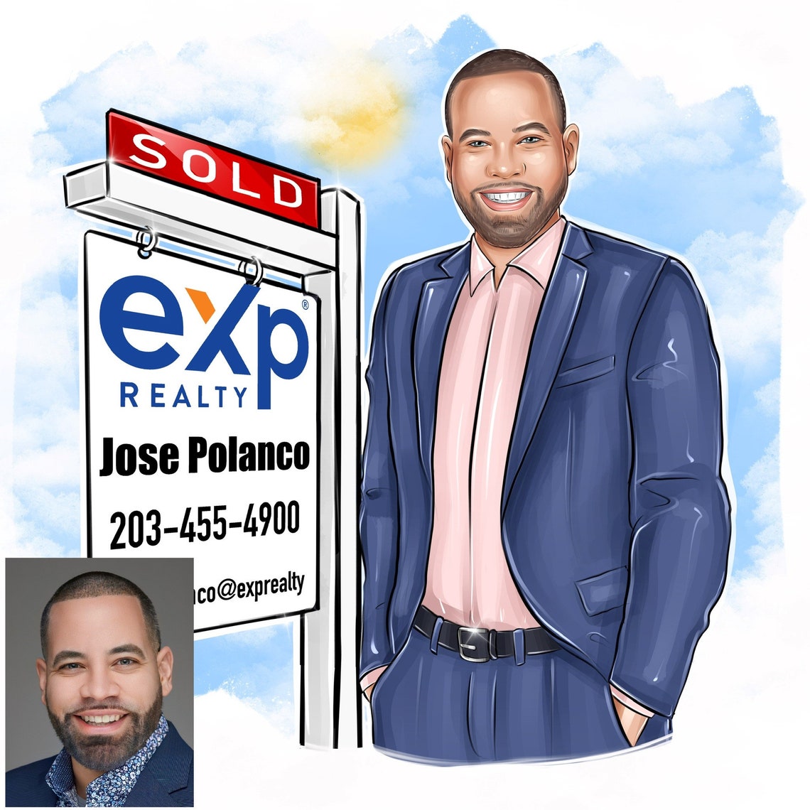 Real Estate Agent Logo, House Seller Portrait, Man Logo, Realtor Logo ...