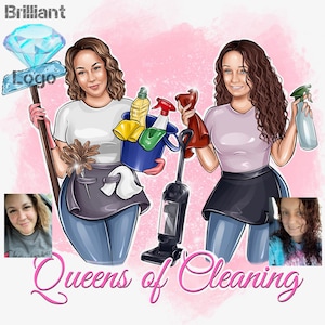 Cleaning Business Logo Portrait, Housekeeper Logo, Cleaning Business ...