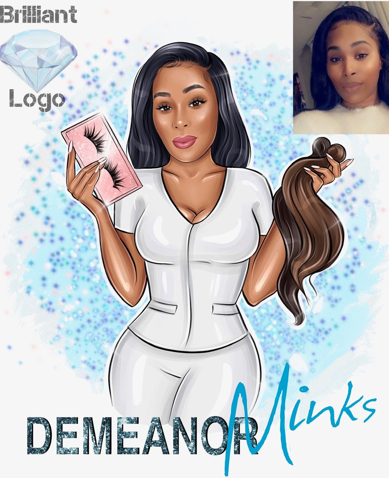 Cartoon Logo hair Extensions Logo Wig Shop Logo Hair - Etsy