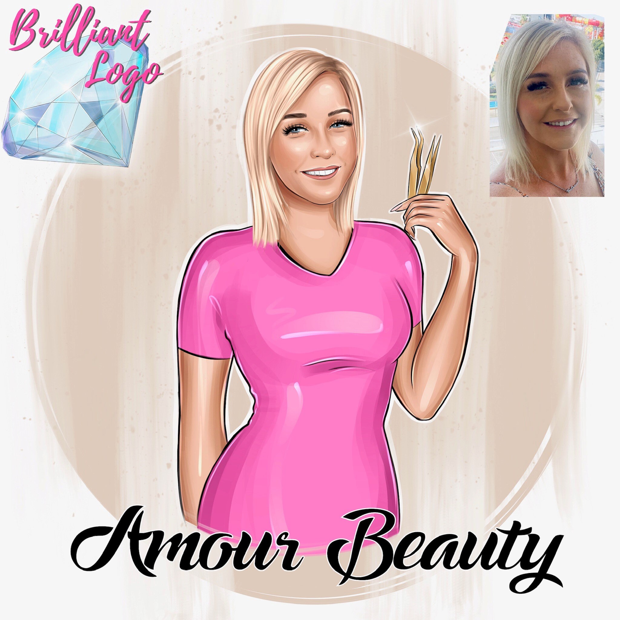 Custom Lash Artist Cartoon Logo Design: Lash Studio Branding (digital ...