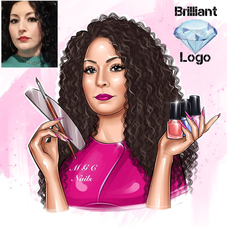 Cartoon Logo Nail Designer Logo Nail Technician Nail Tech - Etsy