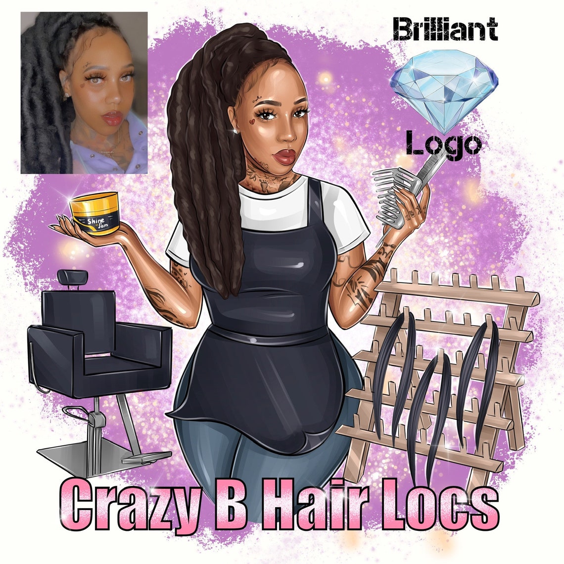 Cartoon Logo hair Extensions Logo Wig Shop Logo Hair - Etsy