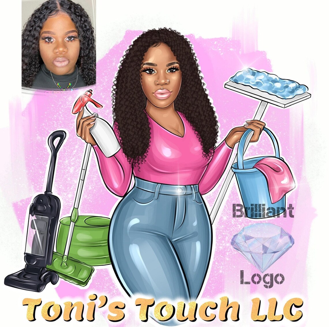 Cleaning Business Logo Design, Housekeeper Cartoon Logo, Maid Servise ...