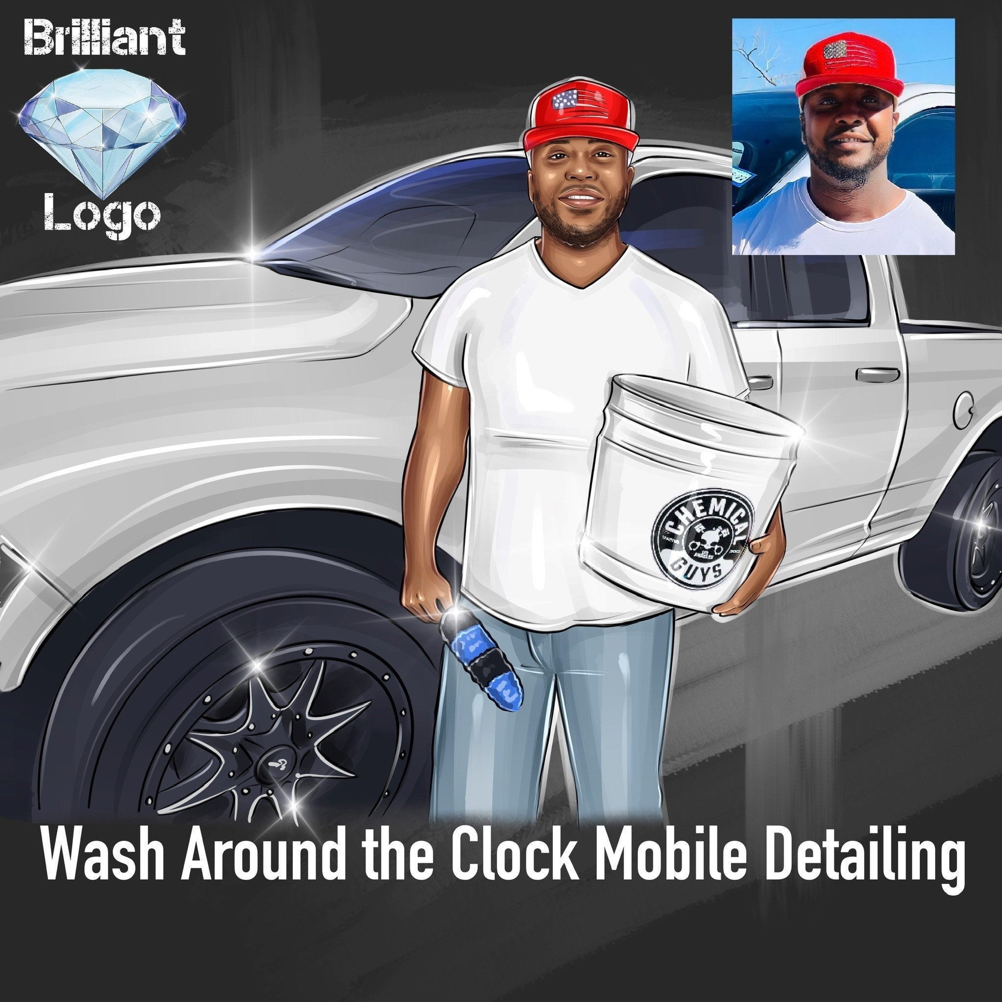 Detailing Center Logo, Business Logo Portrait, Auto Repair Logo, Washer ...