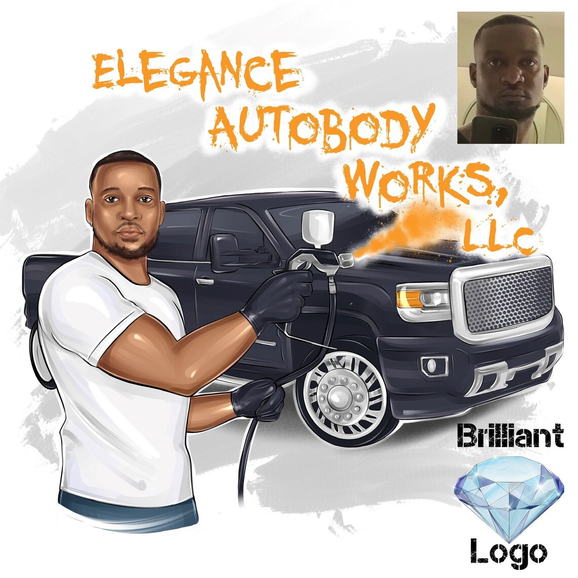 Detailing Center Logo, Cartoon Logo Portrait, Detail Masters Logo, Auto ...