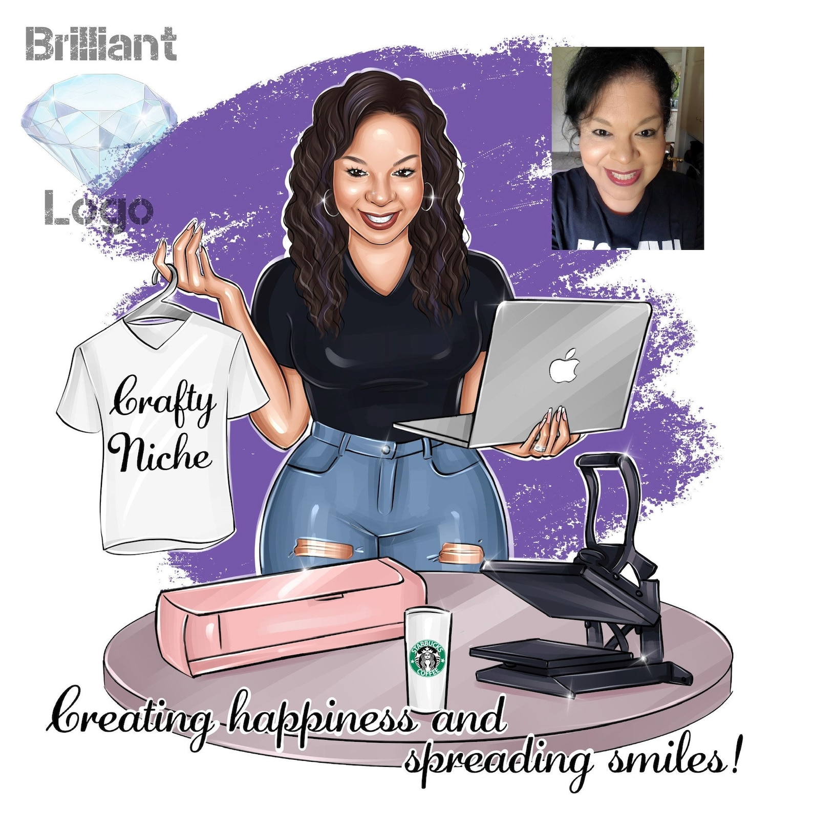 Crafting Logo Design T-shirts Designer Logo Cartoon Logo - Etsy