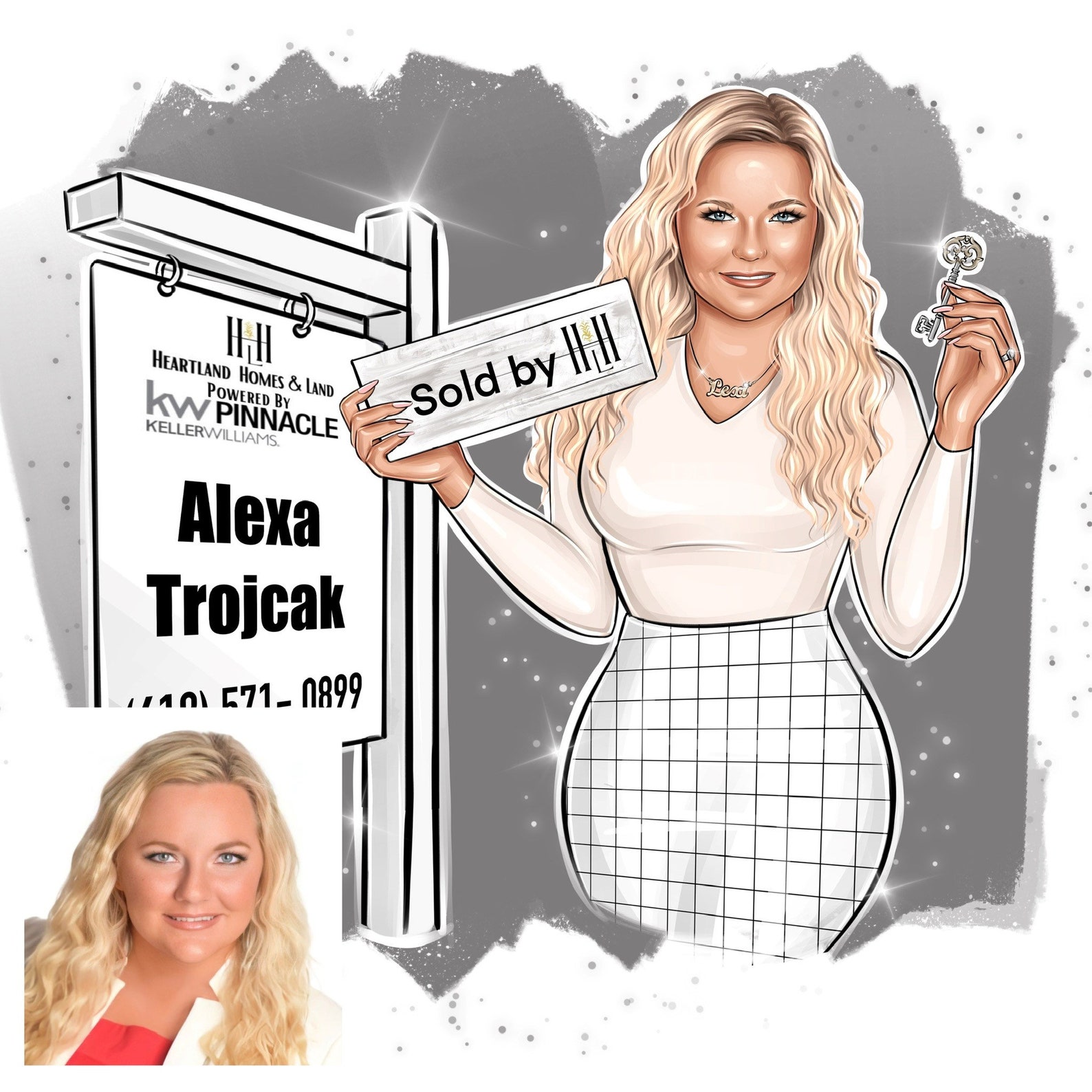 Cartoon Logo, Real Estate Agent, Business Logo Portrait, Custom ...