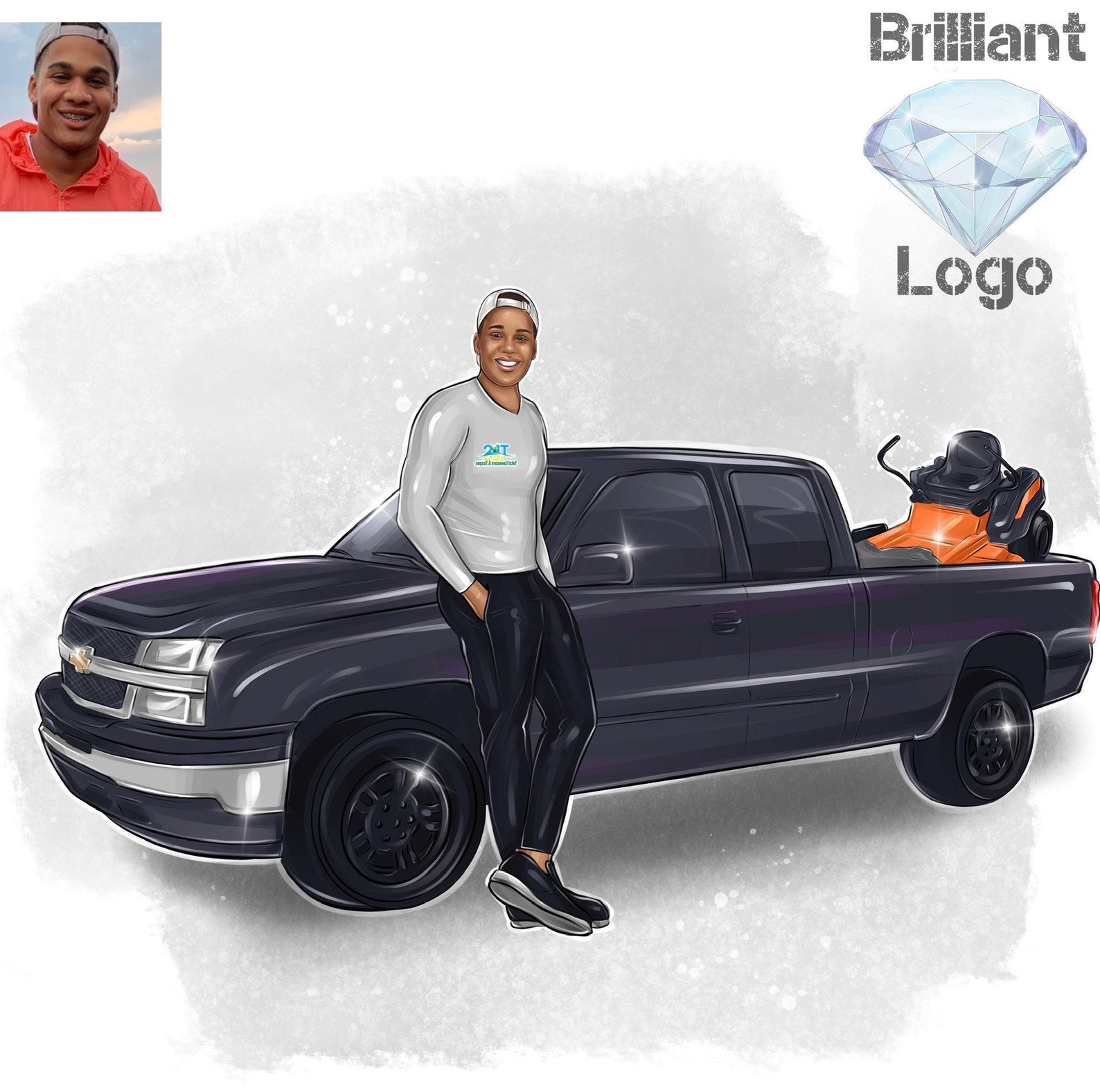Detailing Center Logo, Cartoon Logo Portrait, Detail Masters Logo, Auto ...