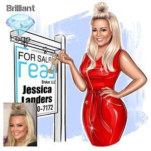 Cartoon Logo, Real Estate Broker, Business Logo Portrait, Custom ...