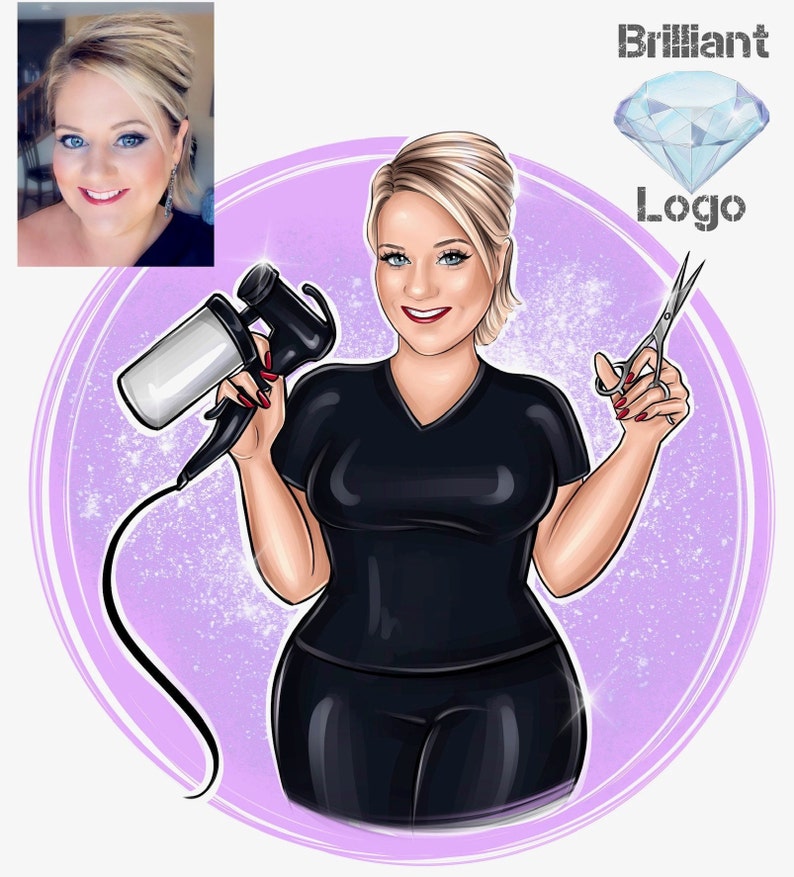 Spray Tan Logo Design, Spray Tanning Studio, Logo With Airbrush Gun ...