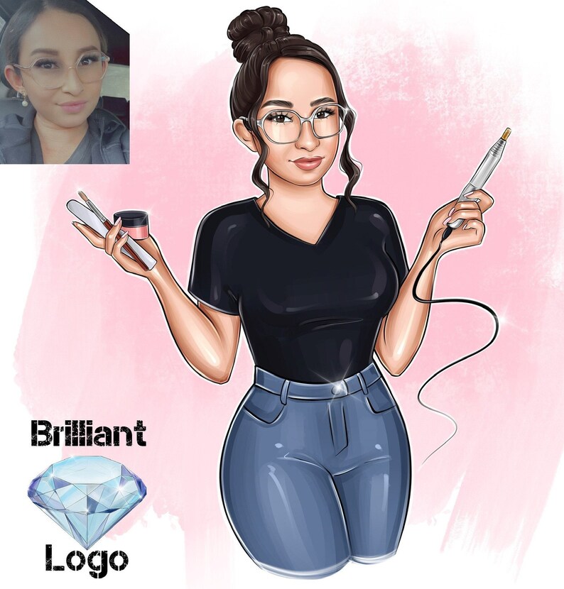 Cartoon Logo Nail Designer Logo Nail Technician Nail Tech - Etsy